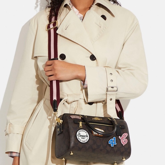 Coach | Bags | Nwt Coach Rowan Satchel With Ski Patches | Poshmark
